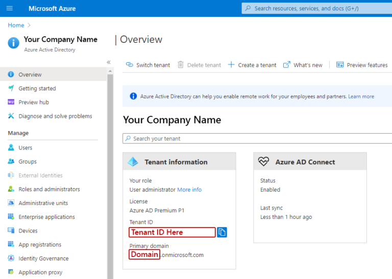 How to Find your Microsoft 365 Tenant ID and Domain Name – E-ZU ...